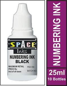 SPACE Numbering Machine BLACK Ink 25ml 1 x10 BOTTLES Stamp Pad Ink ...