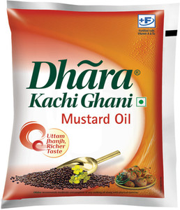 DHARA Kachi Ghani Mustard Oil Pouch Price in India - Buy DHARA Kachi ...