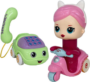 Miniature Mart Pack Of 2 Small Size Musical Phone Car Toy With ...