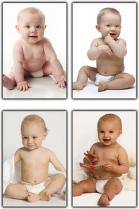 Poster N frame Set of 4 Cute Baby Combo Posters\Smiling Baby Poster ...