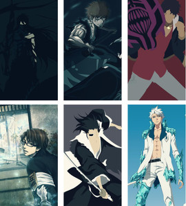 set of 6 wall poster of bleach anime poster for room Paper Print ...