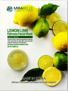 MIRABELLE COSMETICS KOREA SKIN FACE SHEET MASK (25ml) Lemon - Price in ...