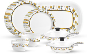 MILTON Pack of 31 Melamin GOLDEN LEAF Dinner Set Price in India - Buy ...