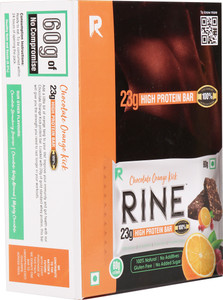 Rine Bars Rine Chocolate Orange kick 23gm High Protein Bar(6 x 60gm ...
