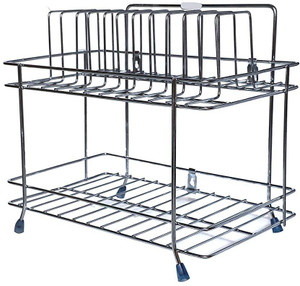 Orion international Plate Kitchen Rack Steel Stainless Steel 2 Layer ...
