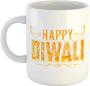 creativemug Happy Diwali Elegant Design with Diya Printed Coffee ...