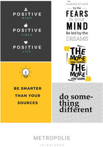 Combo Of 5 Motivaional Poster & Inpiring Quotes A4 Size Photographic ...