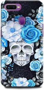 WallCraft Back Cover for OPPO A5s, CPH1909 SKULL, BLUE, ROSE, FLOWERS ...
