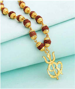 MN Enterprises Loard Shiv Trishul Om 01 Locket With Puchmukhi Rudraksha ...
