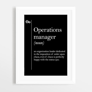 ColossalArtHouse Operation Manager Black Motivational Framed Poster for ...