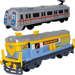 Giftary Pack Of 2 Small Size Made Of Plastic Indian Train Miniature Toy ...