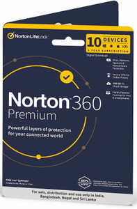 Norton 360 Premium 10 PC 1 Year Total Security (Physical Sleeve ...