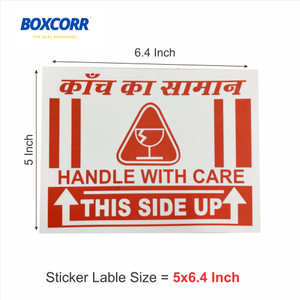 BOXCORR "FRAGILE" 5X6.5 INCH SELF-ADHESIVE GUMMING LABELS / STICKERS ...