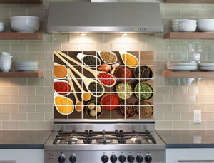 Byte Studio 60 cm Masala kitchan waterproofe wallpaper/wallposter ...