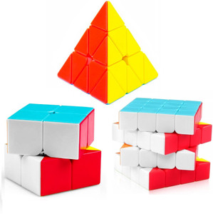 D ETERNAL Cube and Pyramid Triangle High Speed Stickerless Puzzle Cubes ...