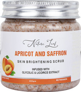 nature leaf Apricot and Saffron Skin Brightening Scrub ( 200 gm ) Scrub ...