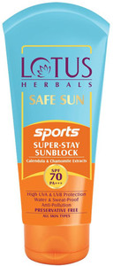 LOTUS Sunscreen - SPF 50 PA+++ Herbals SAFE SUN SPORTS Super-Stay ...