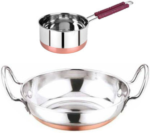 Neera Copper Bottom Combo :- Copper Bottom Round Kadhai - 2000 ML With ...
