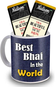 Midiron Gift For Brother Chocolate Bar with Printed Ceramic Coffee Mug ...