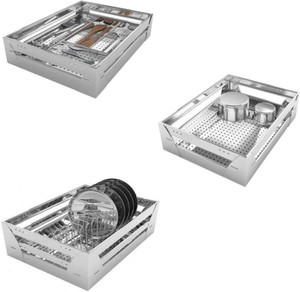 PN Utensil Kitchen Rack Steel Stainless steel Modular Kitchen Basket ...