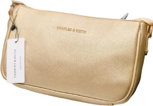 Charles and Keith Gold Sling Bag Crossbody Sling Bag With Detachable ...