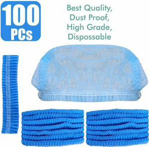NATURE SKY Stretchable Blue Surgical Head Caps - Cover Hair For ...
