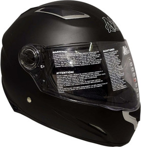 NIKKO N-802 BLACK PLAIN-MATT-LARGE-FULL FACE HELMETS Motorbike Helmet ...