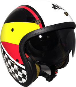 NIKKO N-500 WHITE BLACK RED JOURNEY-GLOSSY-LARGE-OPEN FACE HELMETS ...