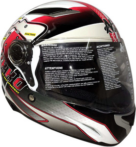 NIKKO N-802Y WHITE RED CIRCUIT-GLOSSY-MEDIUM-FULL FACE HELMETS ...