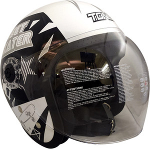 NIKKO TU-501 WHITE BLACK HOPER-GLOSSY-MEDIUM-OPEN FACE HELMETS ...