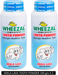 WHEEZAL HEKLA LAVA TOOTH POWDER WITH CALENDULA 100 gm BOTTLE - (PACK OF ...
