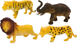Toyify Pack Of 4 Wild Safari Zoo Animals Figures Toys, Realistic Small ...