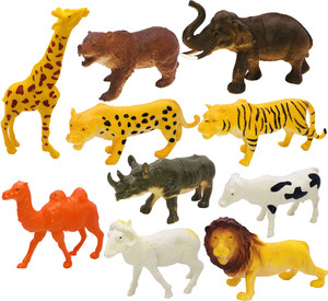 Toyify Pack Of 10 Animals Figures Toys, Realistic Small Size Animal ...