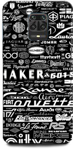 INDICRAFT Back Cover for Redmi Note 9 Pro Max LOGOS, BLACK, WHAIT ...