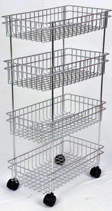 Maxigo Stainless Steel 4 Layer Fruit And Vegetable Storage Trolley ...
