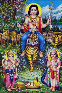 Pulivahanan, one who rides the tiger Ganesh & Murugan Waterproof Vinyl ...