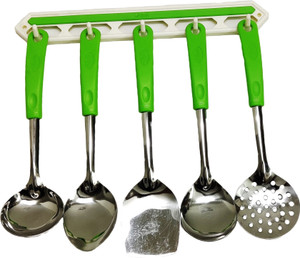 GC Royal stainless steel 5 piece serving spoons set( 1 flat spoon,1 ...