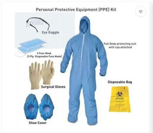 AP IMPEX Laminated PPE KIT with Full Body Coverall, Gloves, Shoe Cover ...