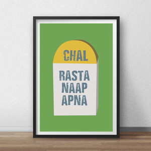 Chal Rasta Naap Apna Paper Print - Quotes & Motivation posters in India ...