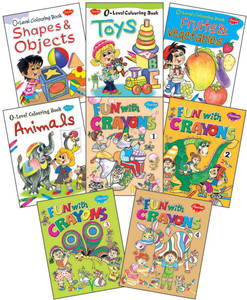 Sawan Present Set Of 8 Colouring Books Level Colouring Book Shapes And ...