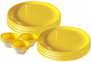 swift international Pack of 24 Plastic Yellow Colour Unbreakable ...