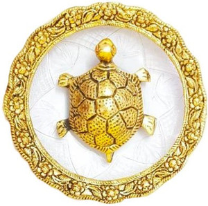 Homesutraa Metal Kachua/Tortoise/Turtle on Glass Plate with Golden ...