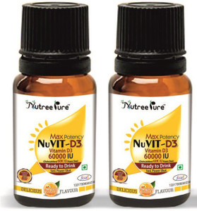 Nutree Pure Nuvit-D3 Max Potency Vitamin D3 Oral Solution 60000 IU ...