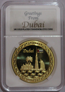 GOLDEN ARTS Welcome To Dubai (Flag) Souvenir Tourist 24k Gold Plated ...