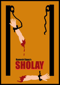 sholay wall poster minimal bollywood poster Paper Print - Minimal Art ...
