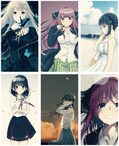 combo of 6 anime girls wall poster for girls room Paper Print ...