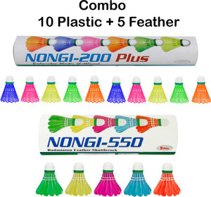 Nongi 550 Combo Feather and Plastic Shuttle - Multicolor - Buy Nongi ...