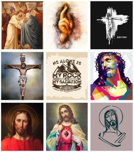 Pack of 9 image of heat of jesus Jesus christ poster for home,gym ...