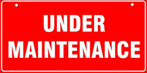 Signkart 5.08 cm Under Maintenance Plastic Board (Red Standard) 12 X 6 ...