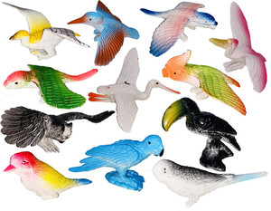 Miniature Mart Pack Of 12 Small Size Birds Sanctuary Figures, Realistic ...